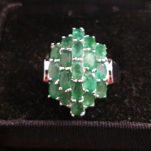Jewelry | Emerald Cluster In Sterling Silver | Poshmark